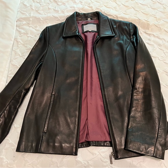 Jackets & Coats | Genuine Black Leather Jacket Juliet Michelle Size M ...